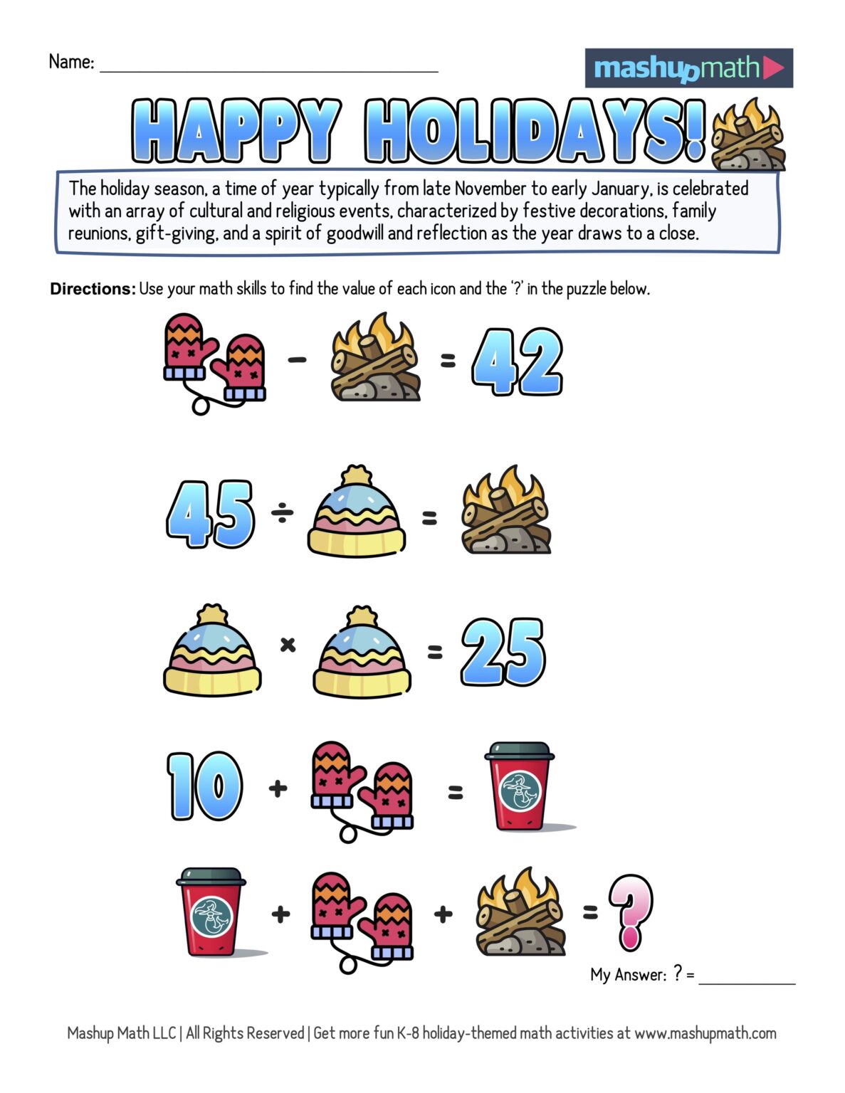 Cross Number Puzzle Worksheet - Puzzle Worksheets Printable