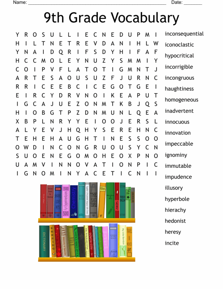 Comprehensive 9th Grade Puzzle Worksheets - Puzzle Worksheets Printable