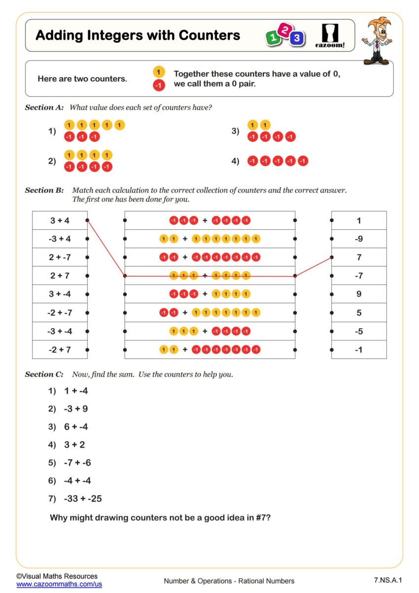 Adding And Subtracting Integers Puzzle Worksheets - Puzzle Worksheets ...