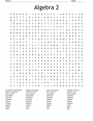 Free Algebra 2 Puzzle Worksheets - Puzzle Worksheets Printable