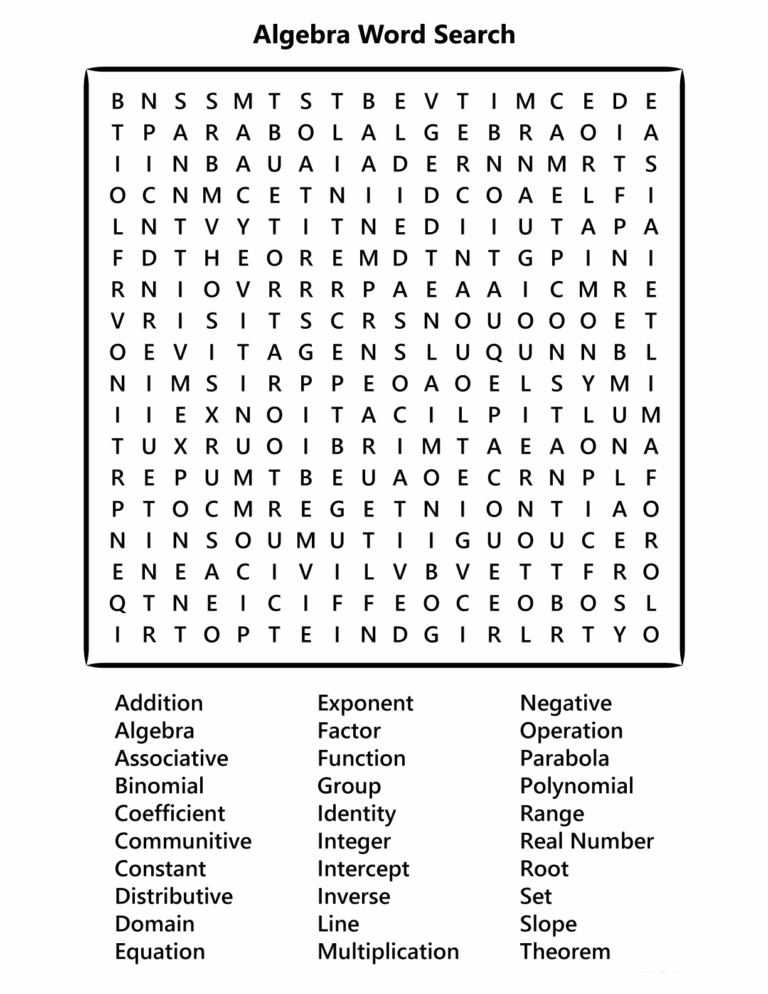 Algebra Fun Worksheets Puzzle - Puzzle Worksheets Printable