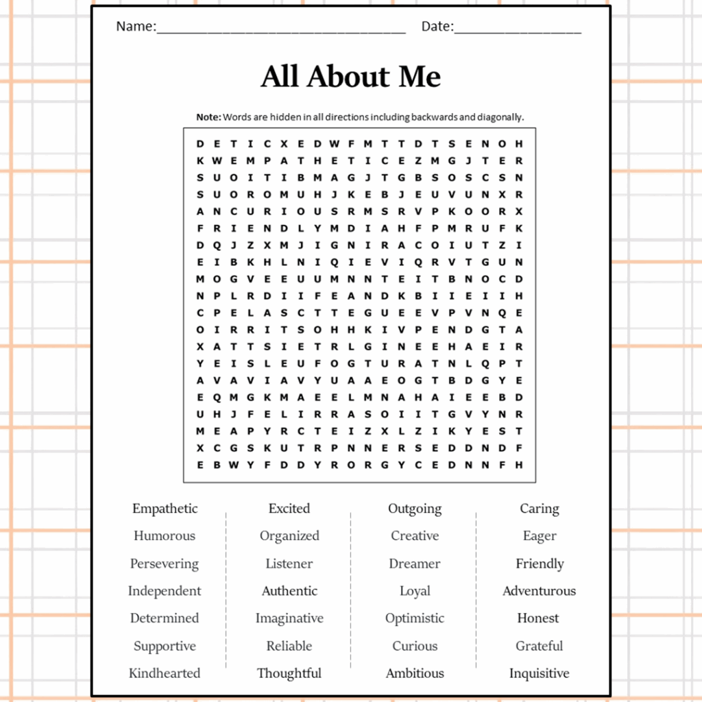 All About Me Puzzle Worksheet - Puzzle Worksheets Printable