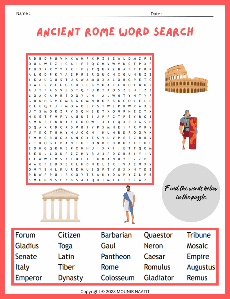 Ancient Rome Puzzle Worksheets - Puzzle Worksheets Printable