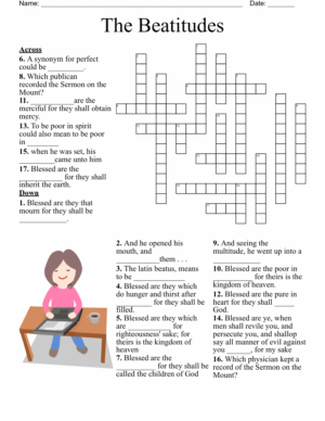 Bible Worksheets Puzzles Activity Pages Beatitudes - Puzzle Worksheets ...