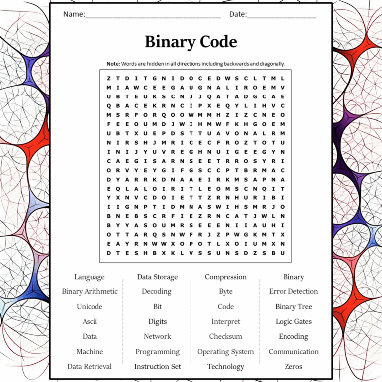 Binary Code Puzzle Worksheet - Puzzle Worksheets Printable