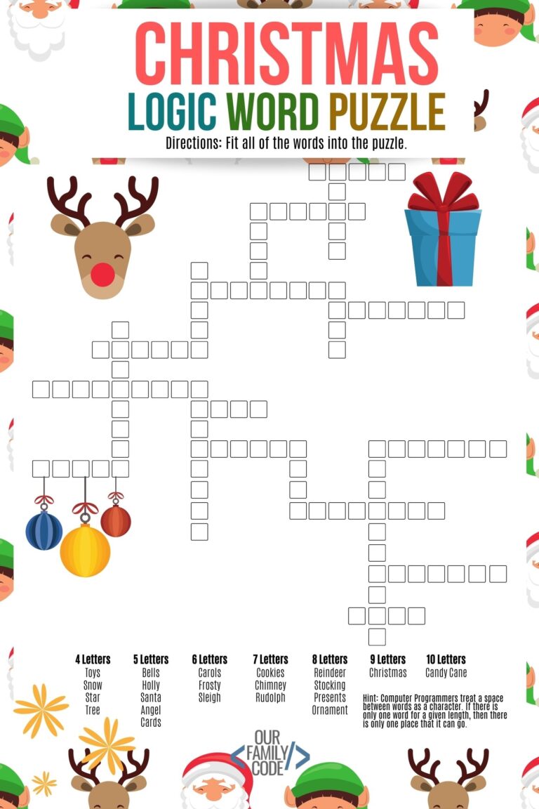 Christmas Logic Puzzle Worksheets - Puzzle Worksheets Printable