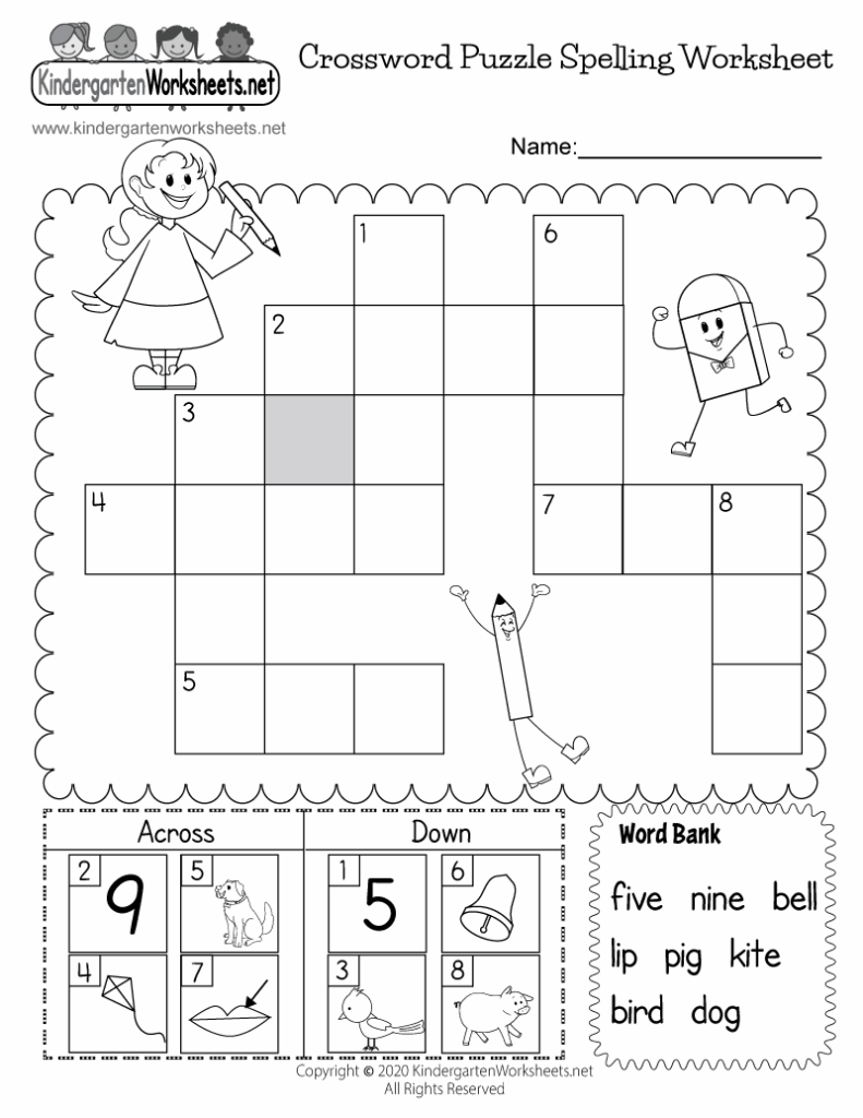 Crossword Puzzle Worksheets For Kids - Puzzle Worksheets Printable