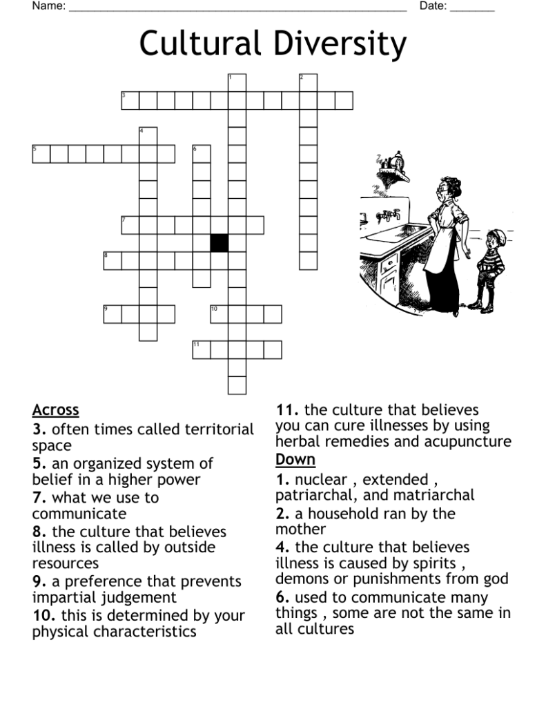 Diversity Crossword Puzzle Worksheets - Puzzle Worksheets Printable