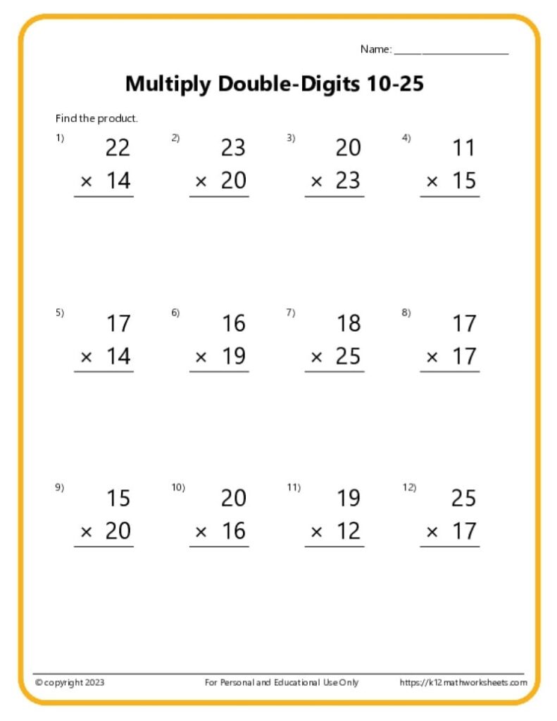 Double Digit Multiplication Puzzle Worksheets - Puzzle Worksheets Printable