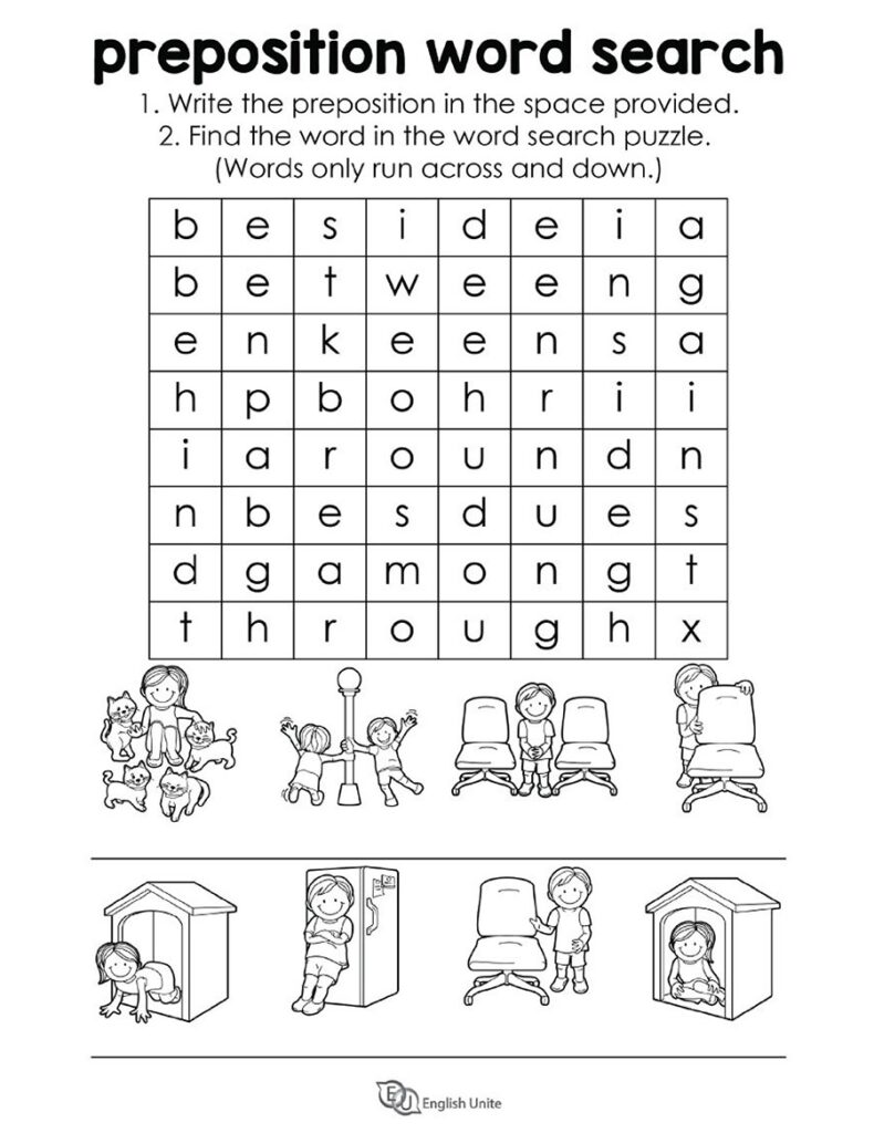Preposition Puzzle Worksheets - Puzzle Worksheets Printable