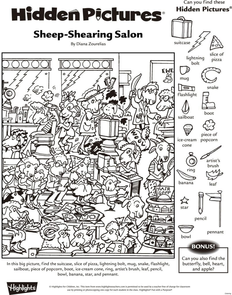 Free Hidden Picture Puzzle Worksheets - Puzzle Worksheets Printable