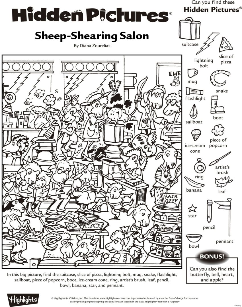 Free Hidden Picture Puzzle Worksheets - Puzzle Worksheets Printable