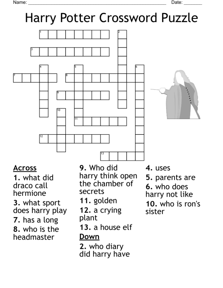 Harry Potter Worksheets Puzzle - Puzzle Worksheets Printable