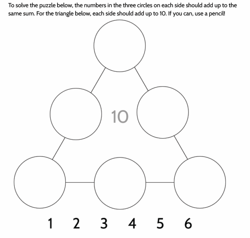 Math Puzzle Worksheets Triangle - Puzzle Worksheets Printable