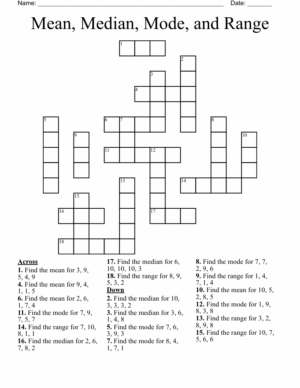 Mean Median Mode Range Puzzle Worksheets - Puzzle Worksheets Printable