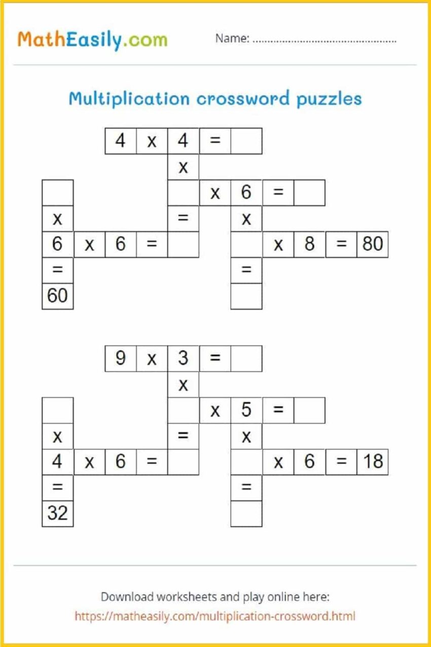 Multiplication Puzzle Worksheets Printable - Puzzle Worksheets Printable