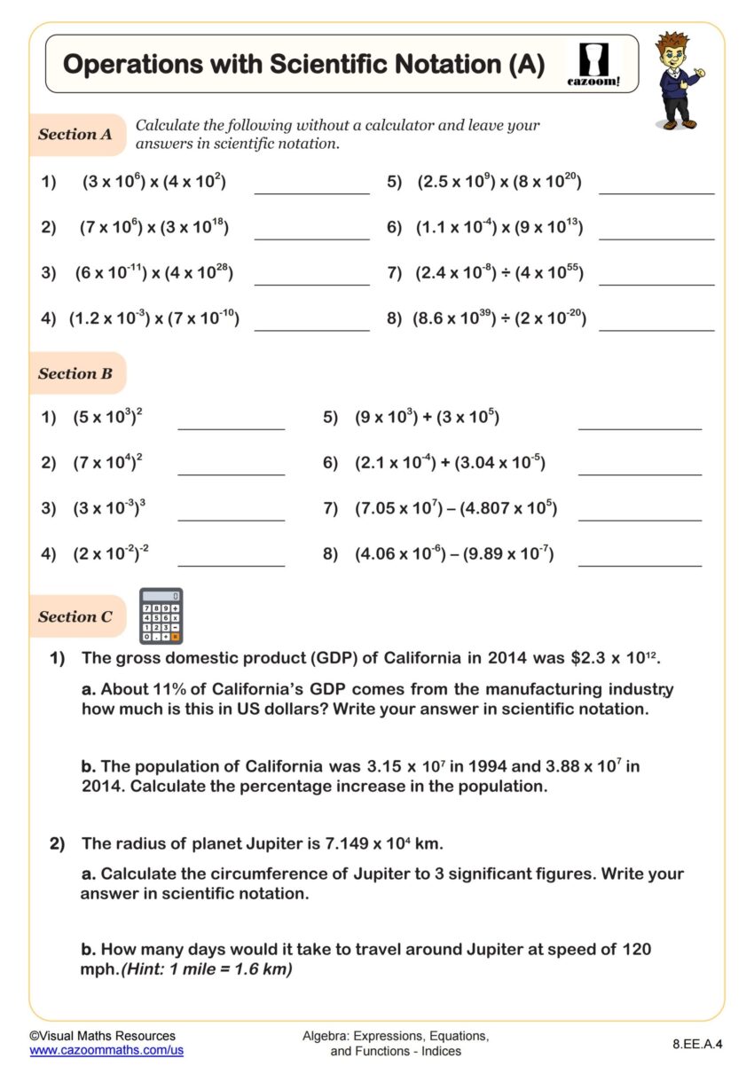 Operations With Scientific Notation Puzzle Worksheets - Puzzle ...