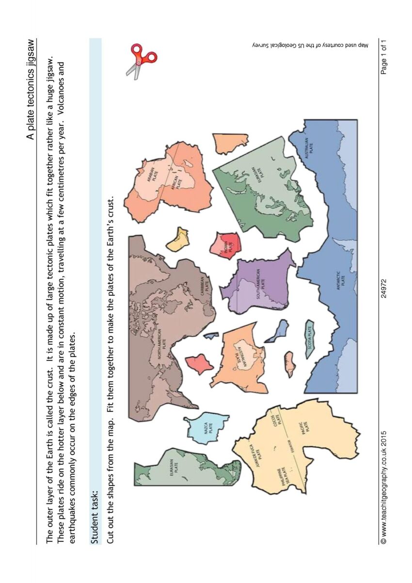 Free Worksheets Plate Tectonics Jigsaw Puzzle - Puzzle Worksheets Printable
