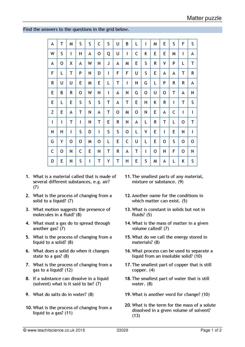 Grade 3 Puzzle Worksheets - Puzzle Worksheets Printable