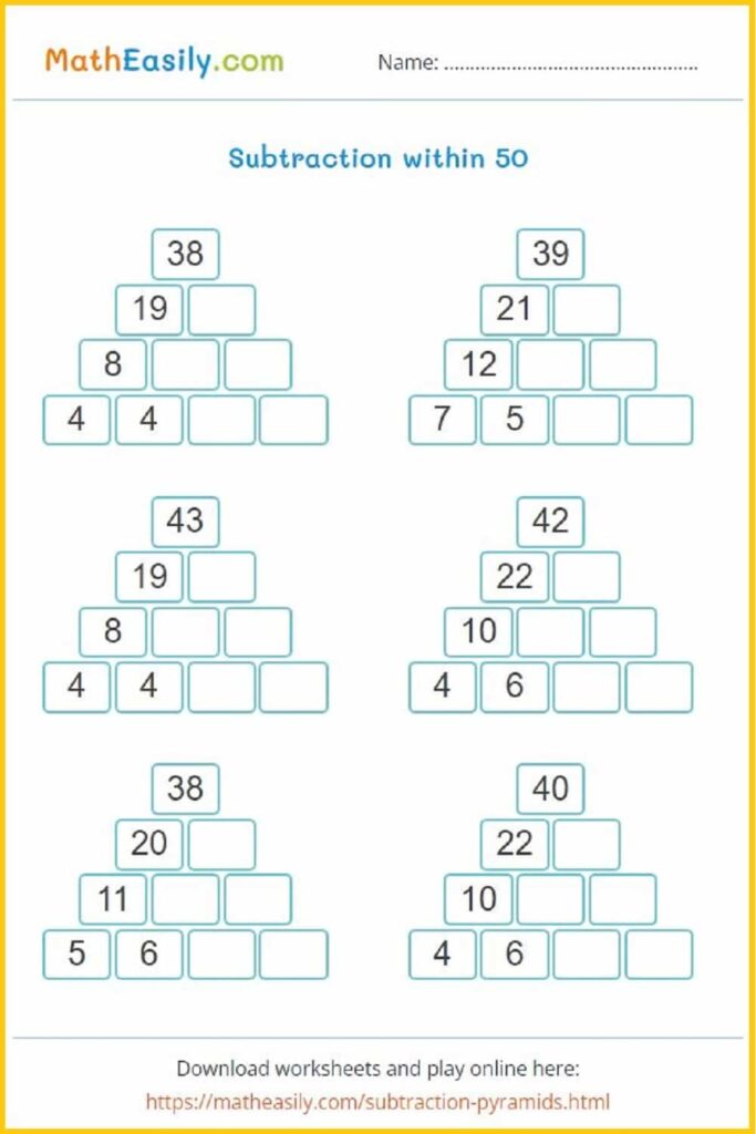 Subtraction Puzzle Worksheets - Puzzle Worksheets Printable