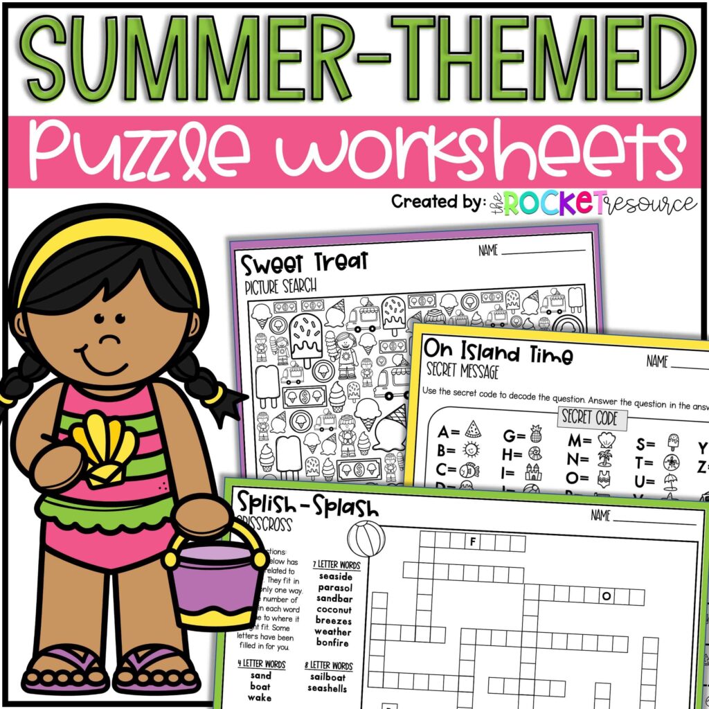 Summer Puzzle Worksheets - Puzzle Worksheets Printable