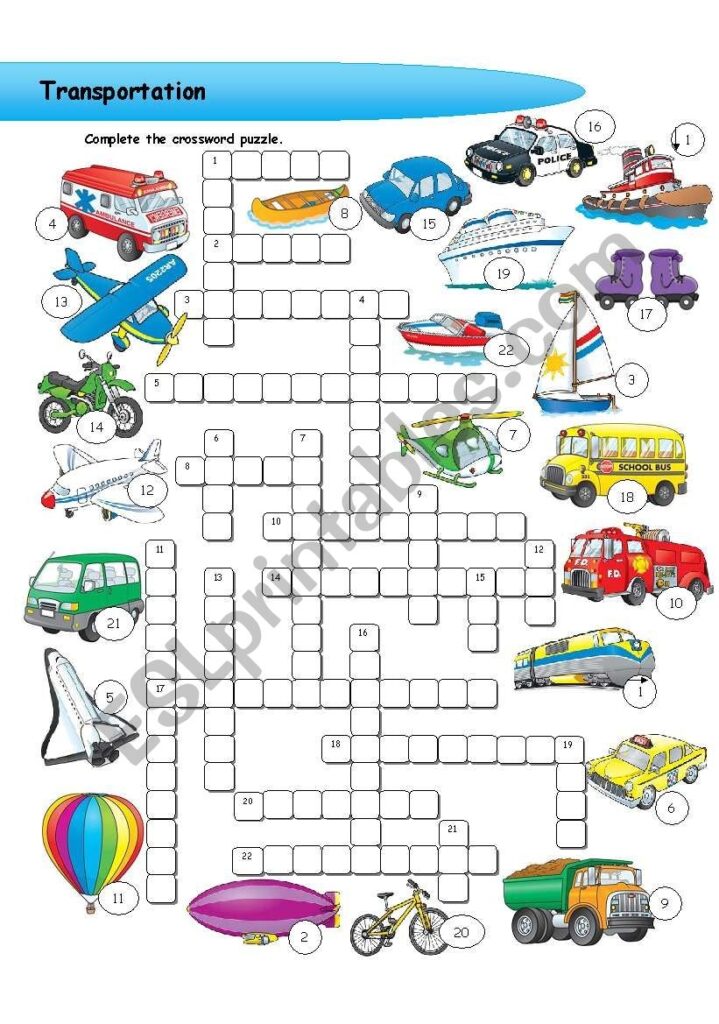 Transportation Puzzle Worksheets - Puzzle Worksheets Printable